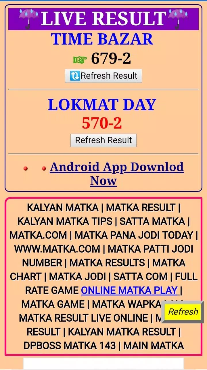 Main Matka Chart