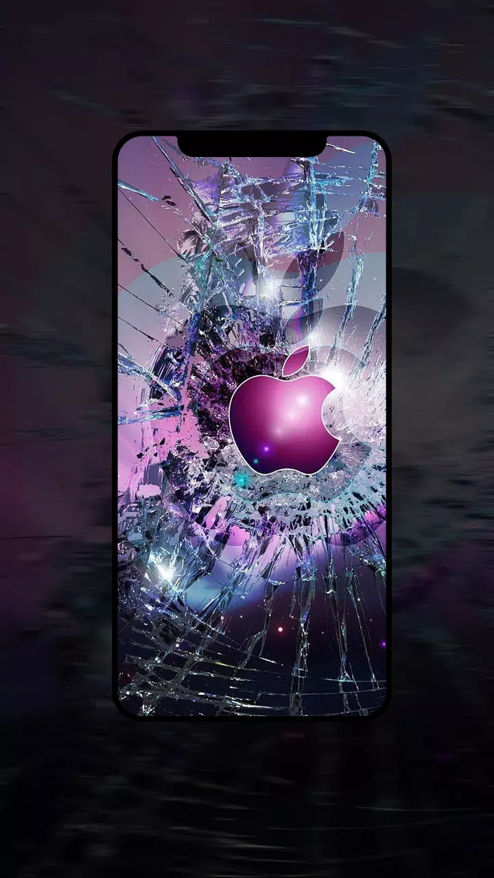 Cracked Screen Wallpaper Apple Hd