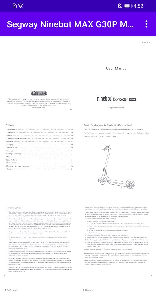 Segway Ninebot MAX G30P Manual APK for Android Download