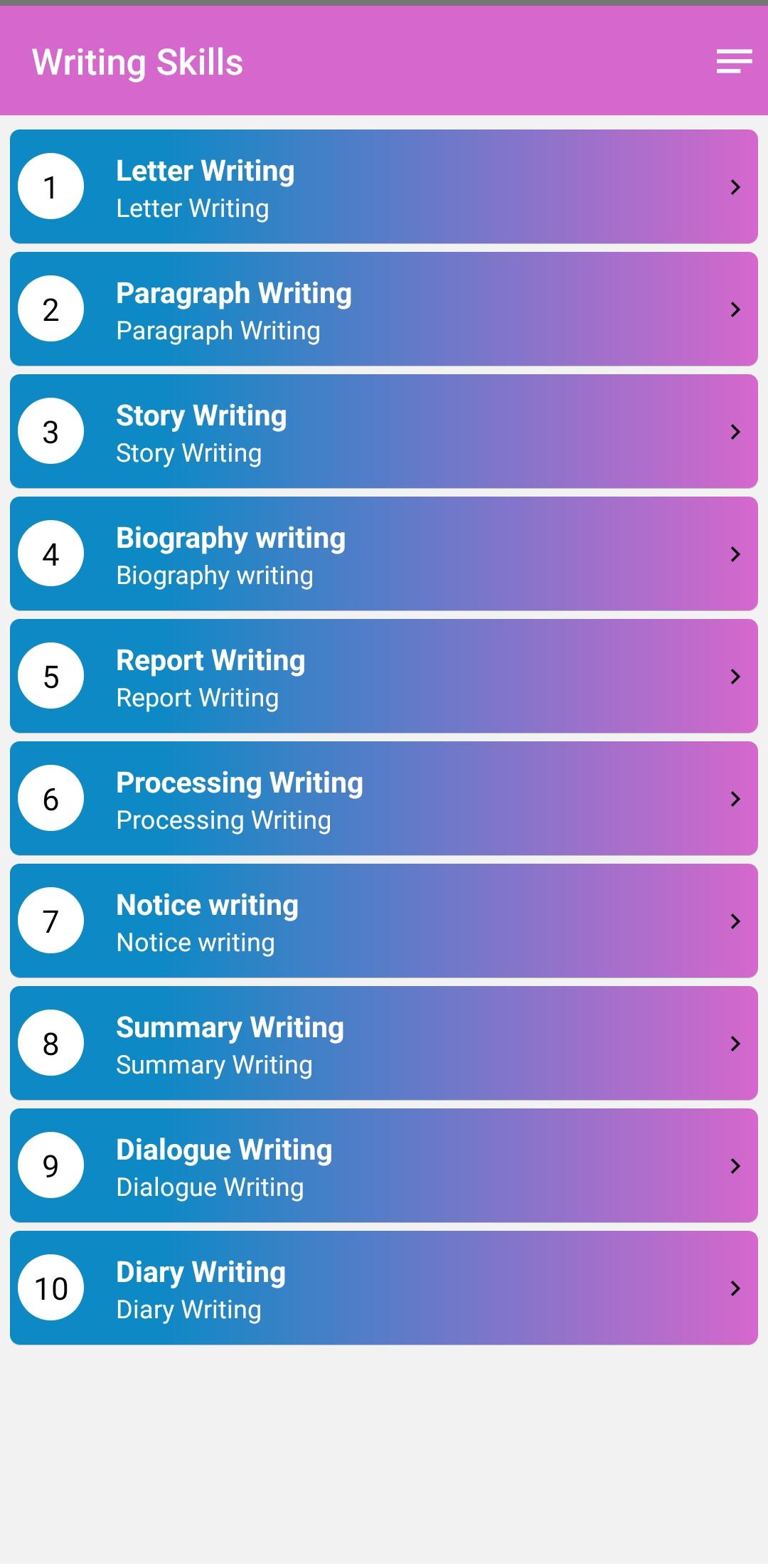 Descarga de APK de Writing Skills Guide para Android Descarga de APK de Writing Skills Guide para Android