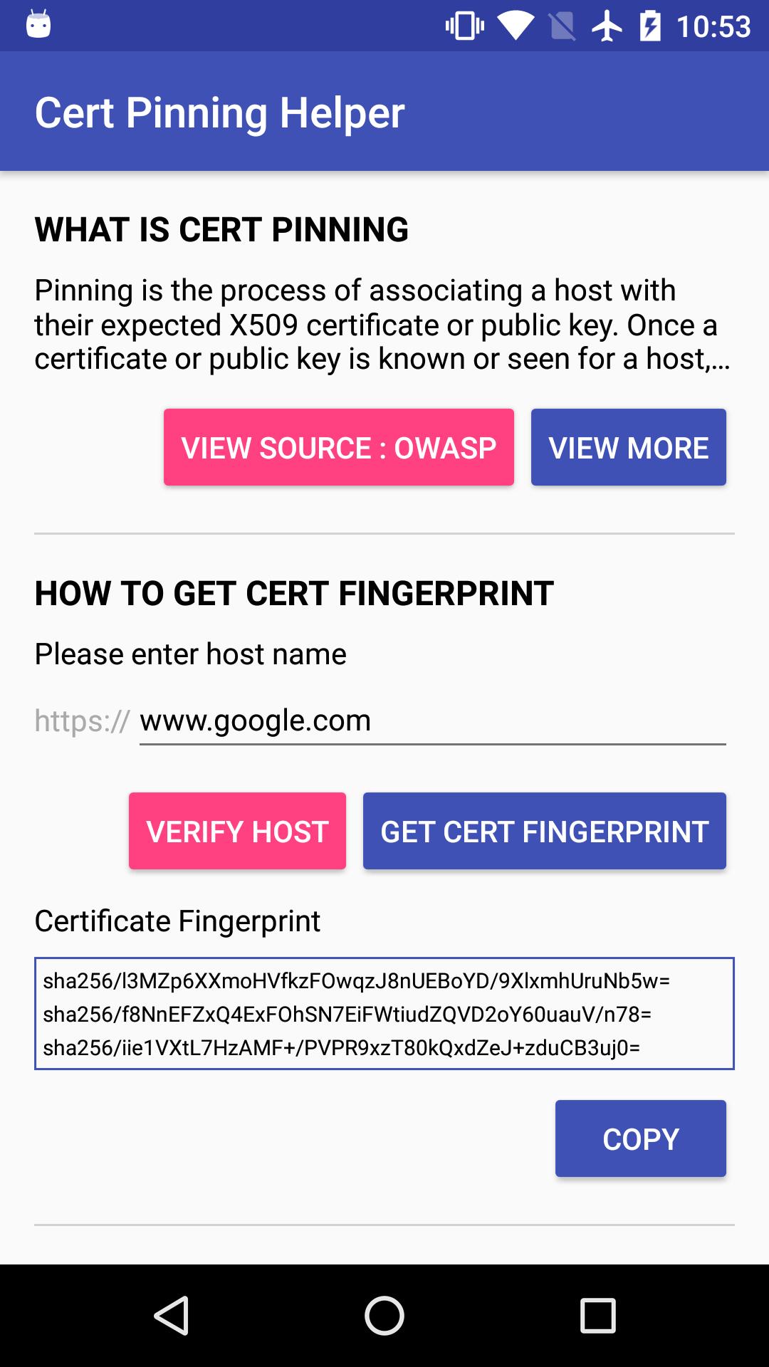 Certificate Pinning Helper APK per Android Download Certificate Pinning Helper APK per Android Download
