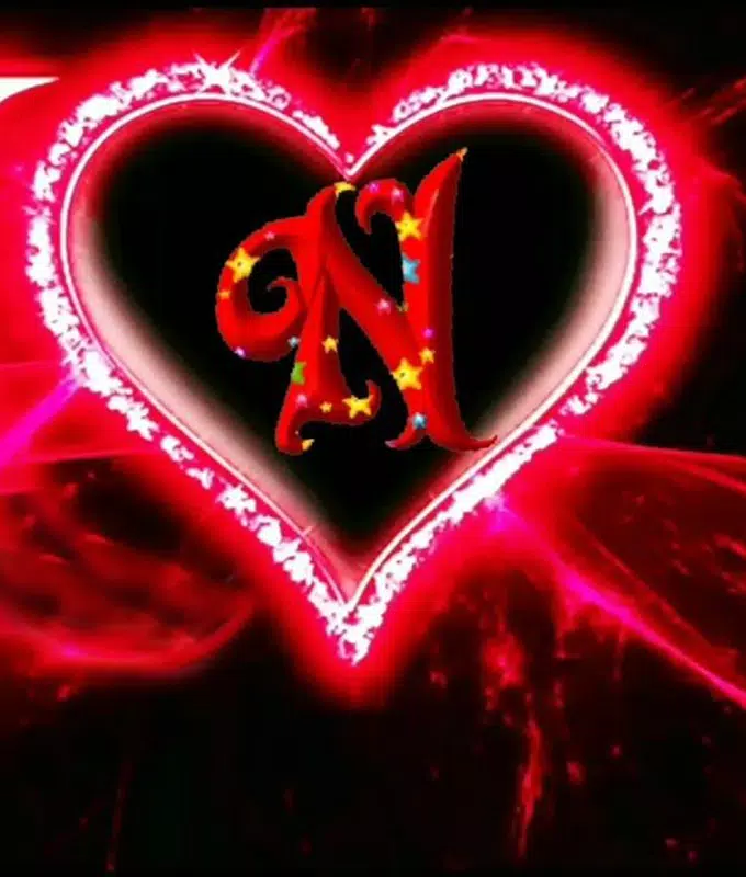 N Letter Wallpaper In Heart