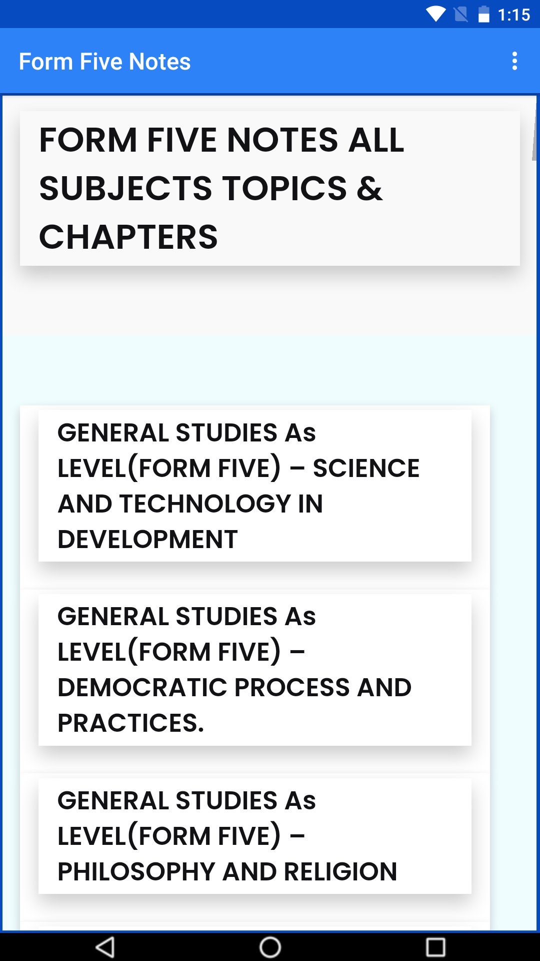 Form Five notes, All subjects APK Download for Android - Latest Version