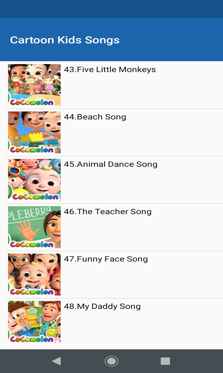 Cartoon Kids Songs APK للاندرويد تنزيل