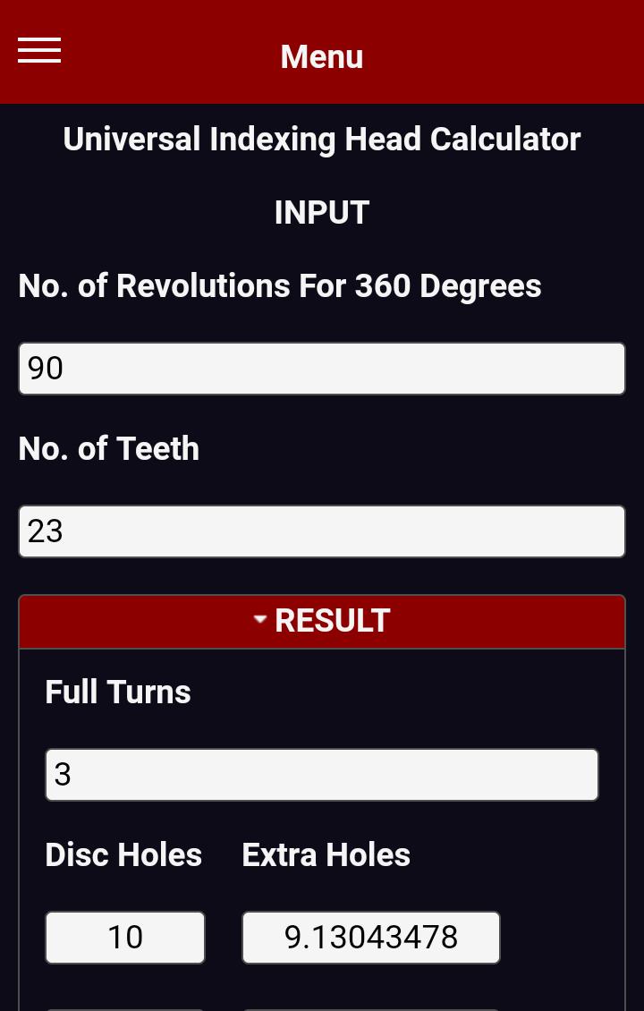 Universal Dividing Indexing Head Calculator for Android - APK Download Universal Dividing Indexing Head Calculator for Android - APK Download