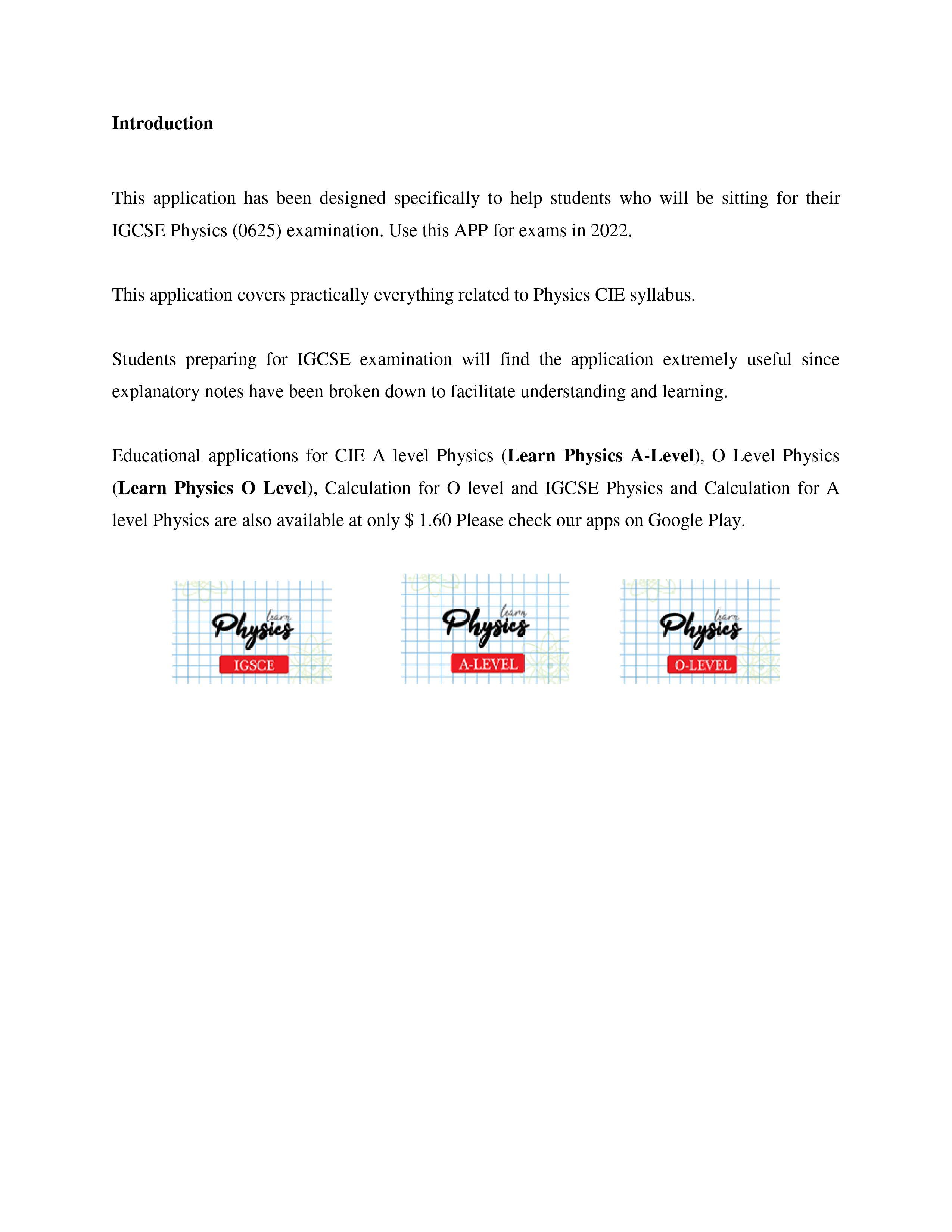 Learn Physics IGCSE (2022) Latest Version 1.0 for Android Learn Physics IGCSE (2022) Latest Version 1.0 for Android