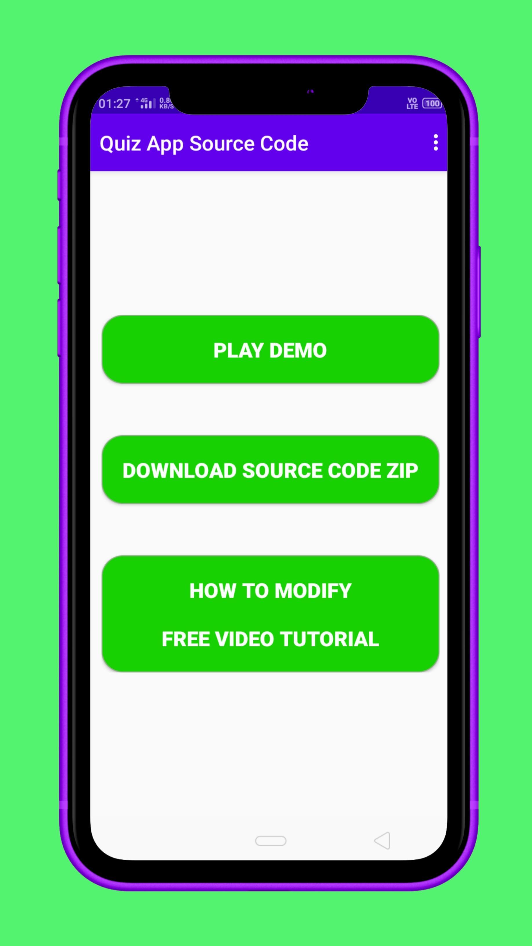 Quiz App Source Code نسخه جدید 1.0 برای اندروید Quiz App Source Code نسخه جدید 1.0 برای اندروید