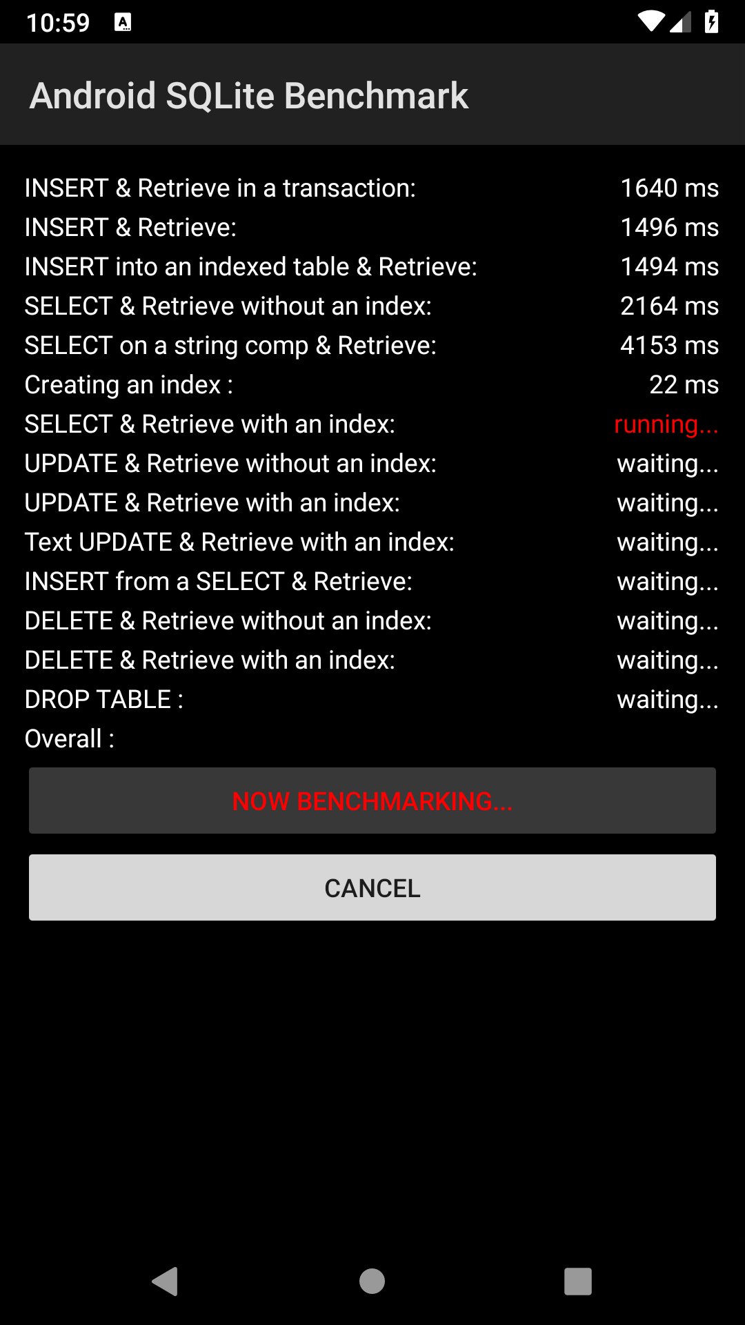 Descargar Android SQLite Benchmark APK Última Versión 1.2 para Android