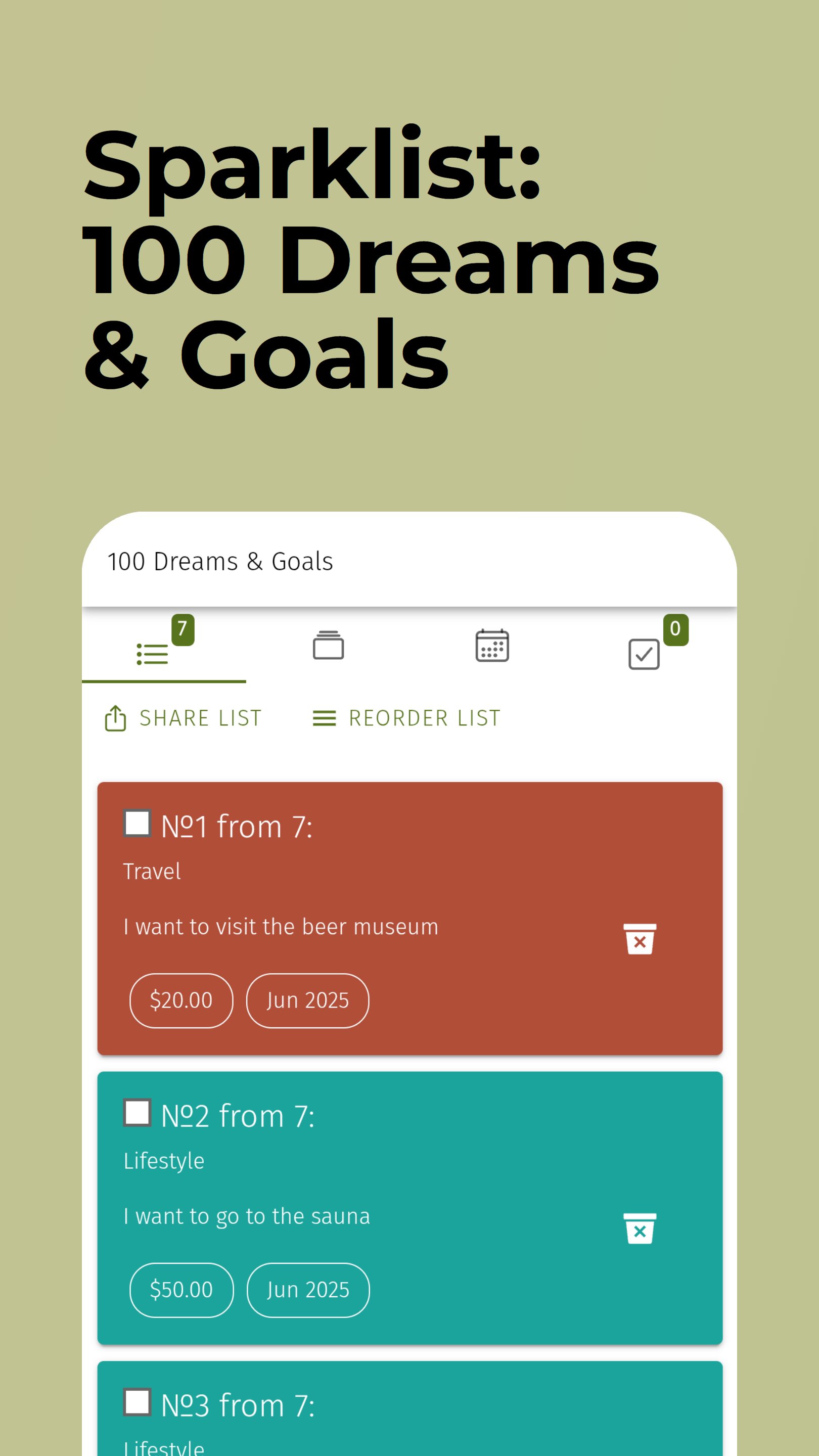Sparklist: 100 Dreams & Goals APK for Android Download