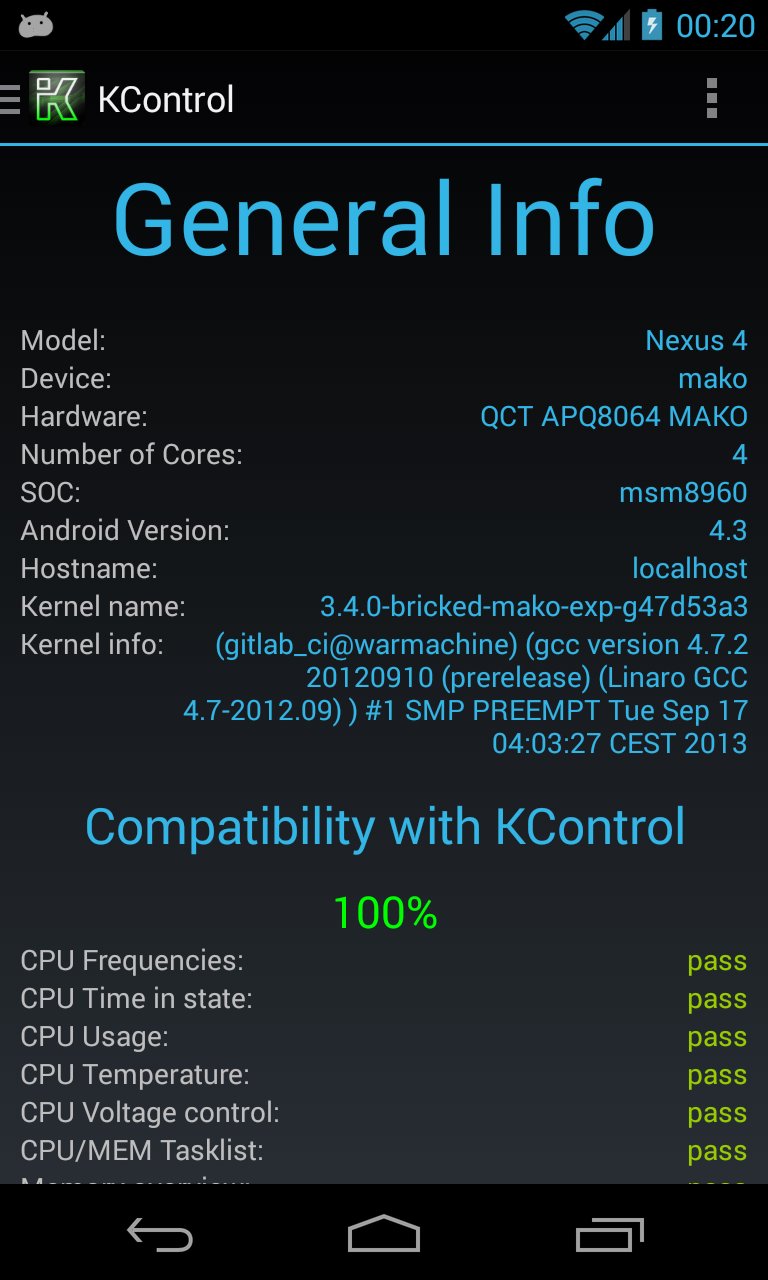 KControl - Full Kernel Control Latest Version 1.9.8.1 - 'We are all ...