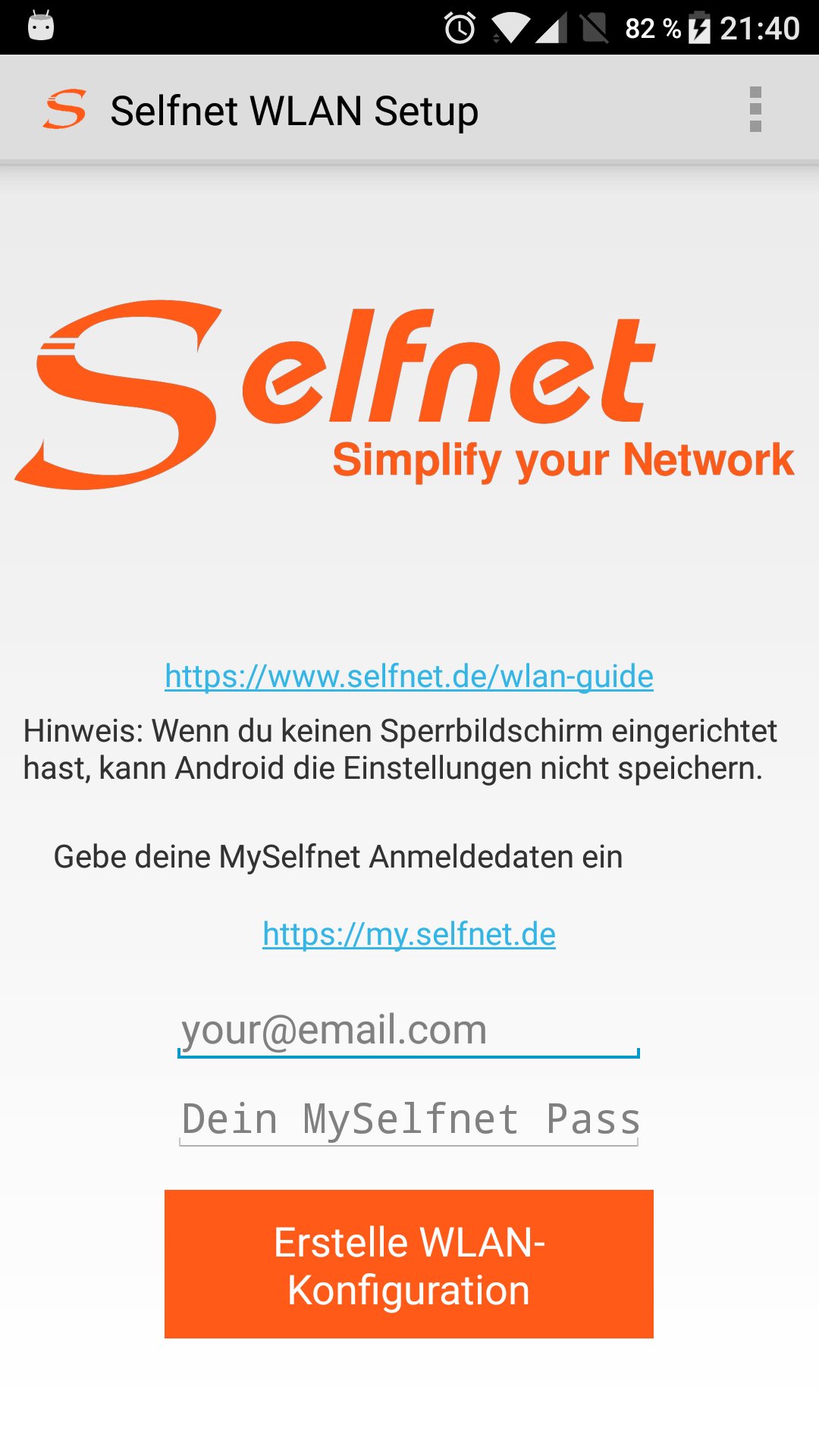 Selfnet WIFI-Setup APK for Android Download