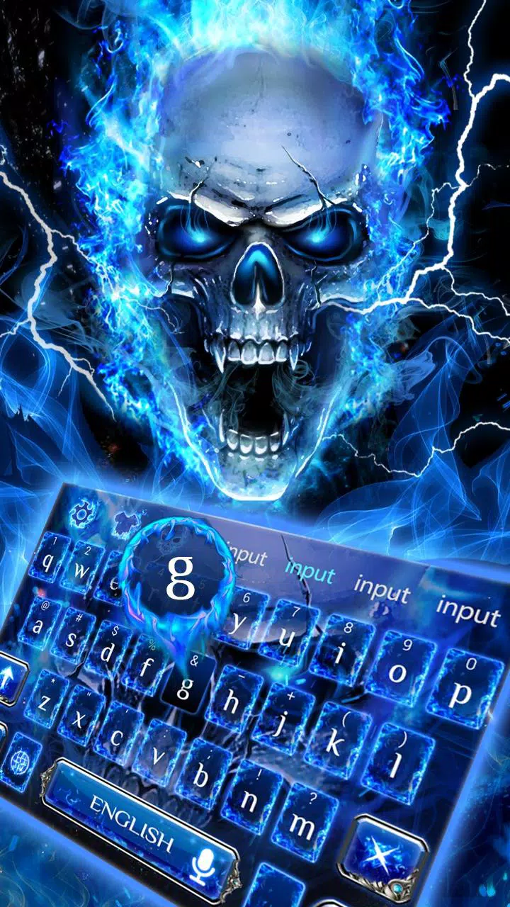 Blue Fire Skull Logo