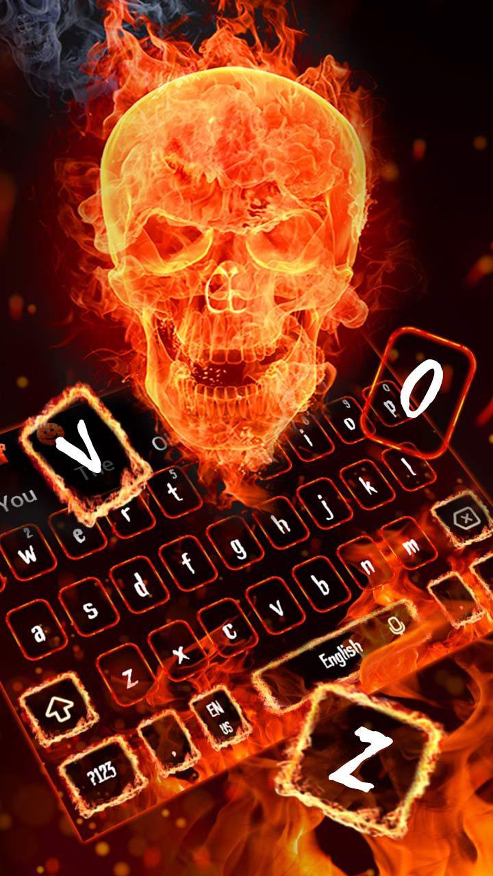 Red Evil Fire Skull Keyboard Theme 💀 APK for Android Download