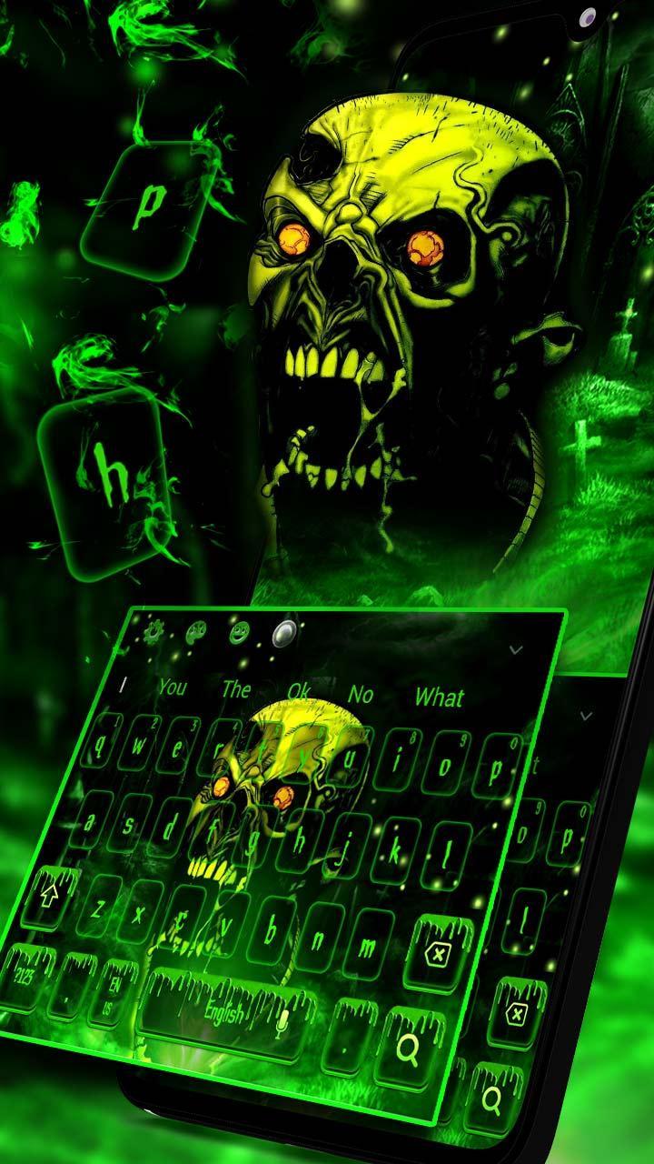 Green Zombie Skull Keyboard Theme Apk For Android Download