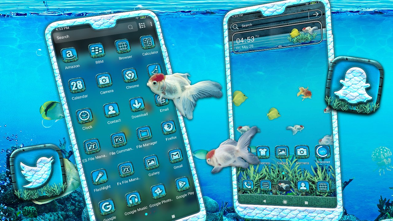 Aquarium Fish Launcher Theme APK للاندرويد تنزيل