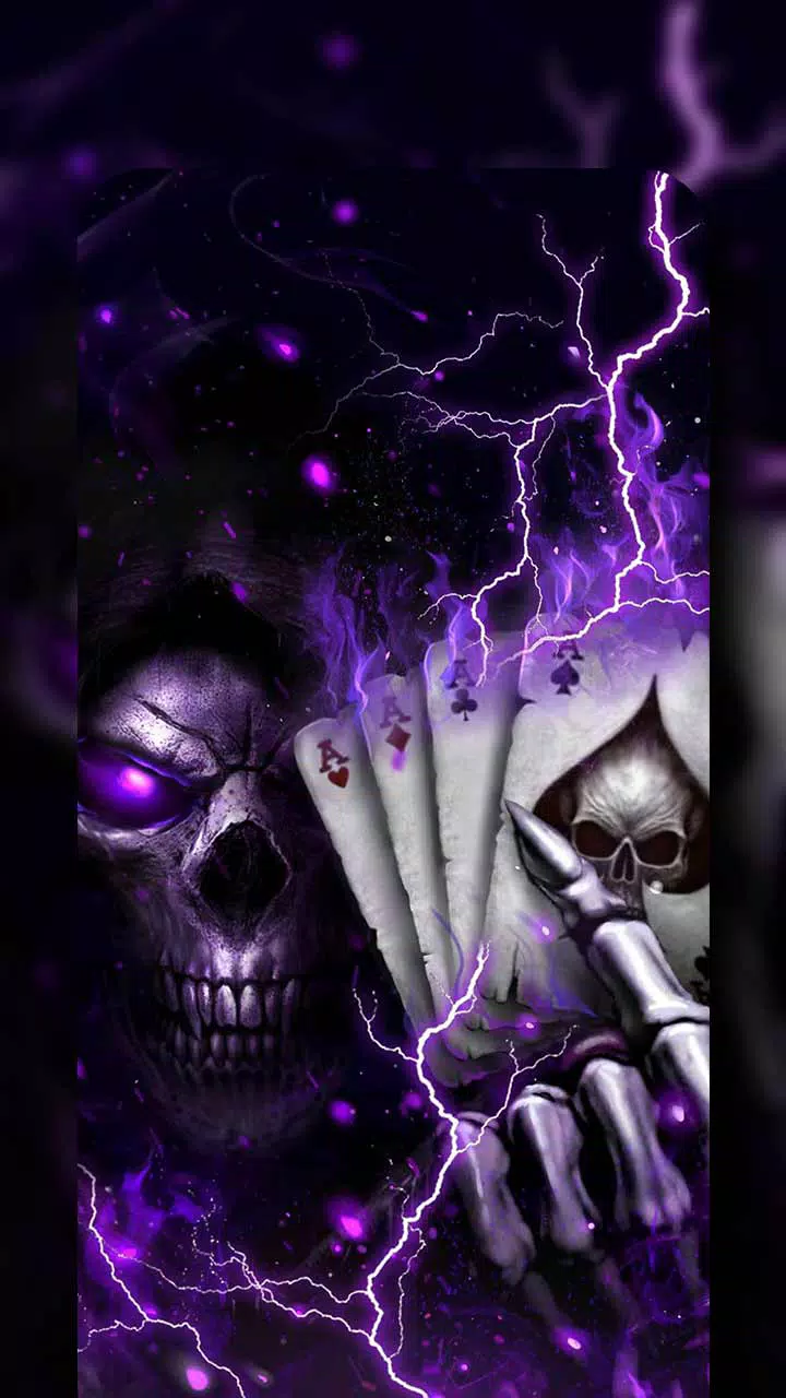 Purple Flaming Skull