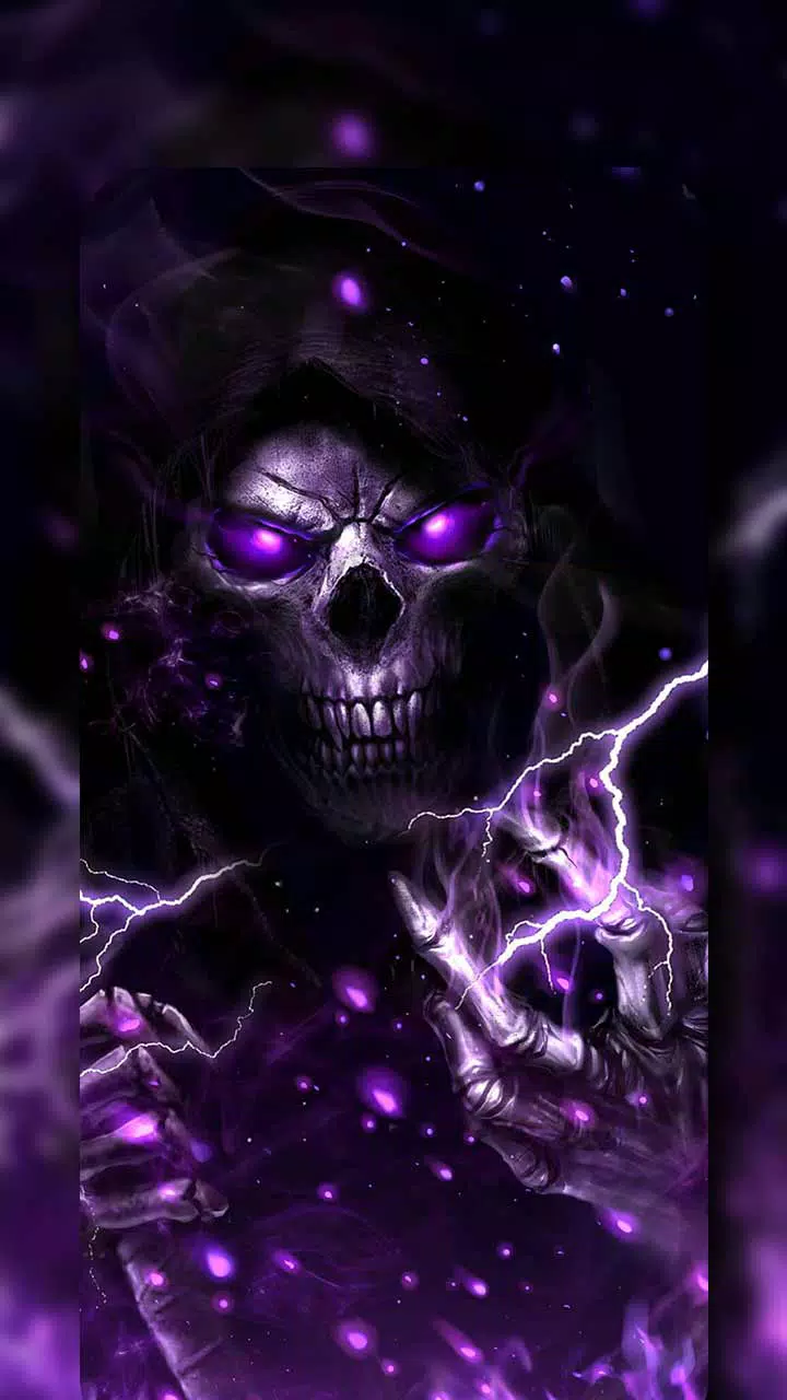 Purple Flaming Skull
