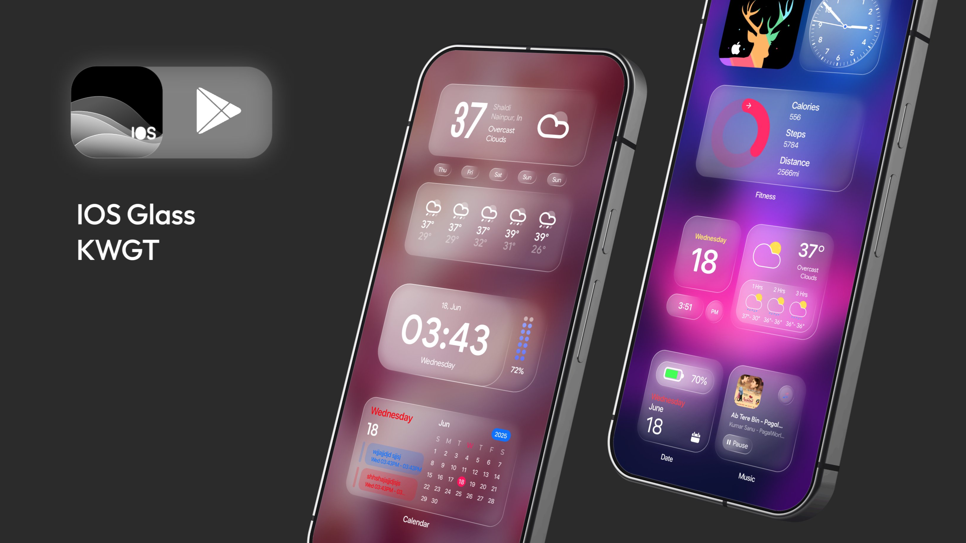 iOS Glass KWGT iOS 26 Inspired Latest Version for Android