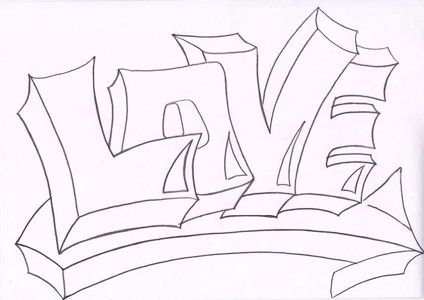 How To Draw Love In Graffiti Step By Step