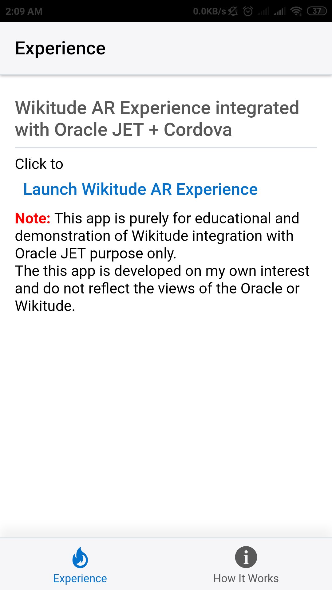 Wikitude+Oracle Jet - AR Experience APK do pobrania na Androida