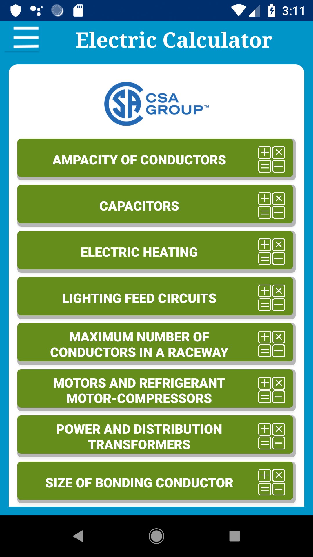 Electrical Calculators CE Code Latest Version 1.0.5 for Android