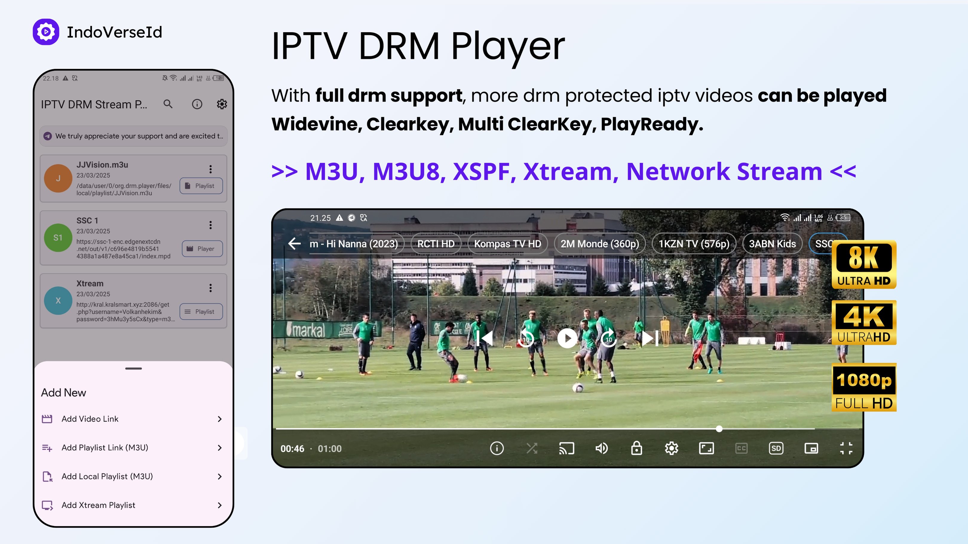 Скачать IPTV DRM Stream Player APK для Android