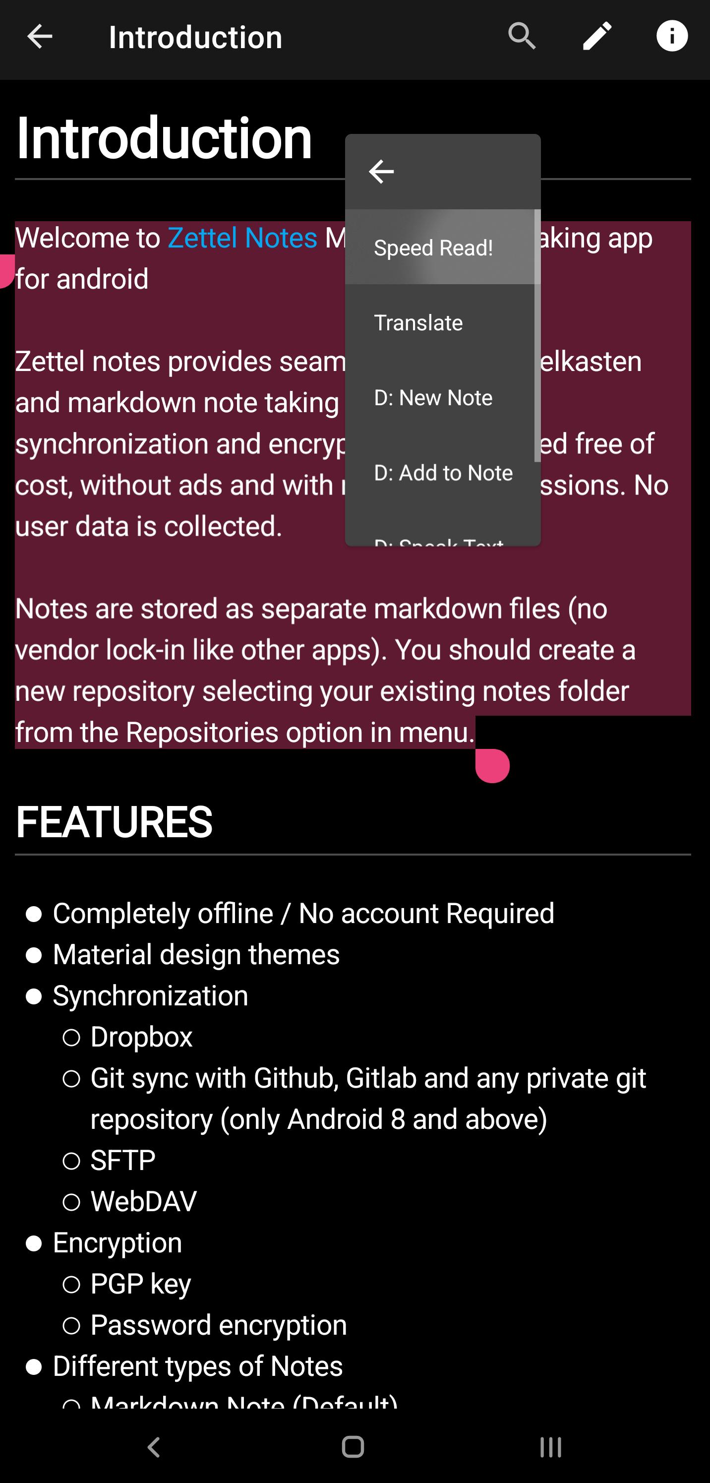 Zettel Notes: SpeedRead Plugin Ultima versione 1 per Android Zettel Notes: SpeedRead Plugin Ultima versione 1 per Android