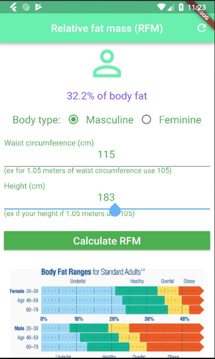 Descargar Relative Fat Mass Index (RFM) APK Última Versión 6 para Android