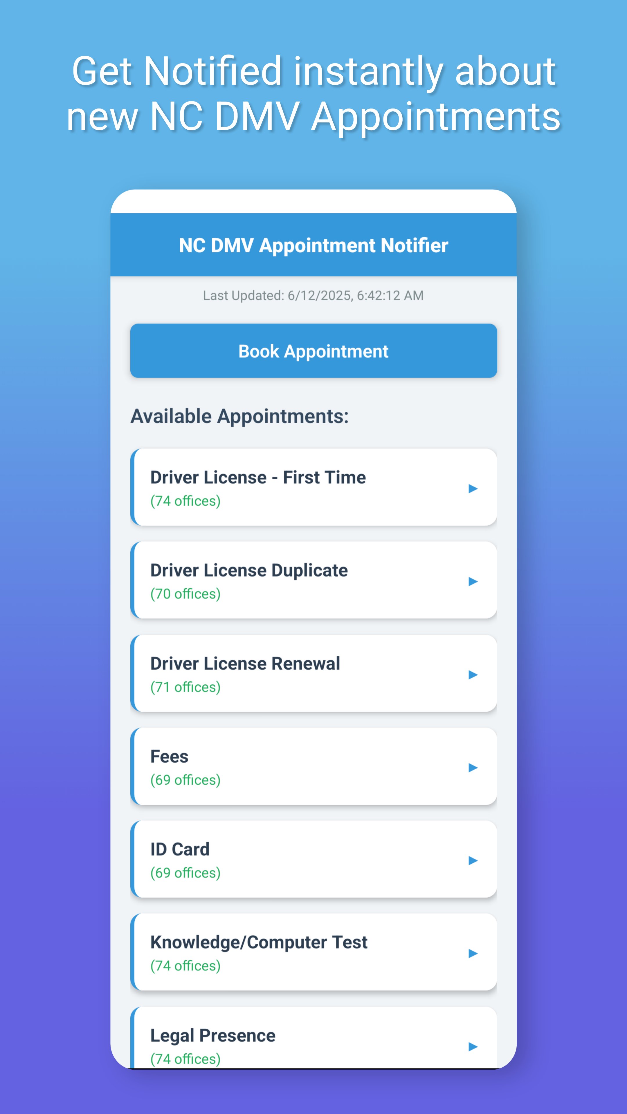 NCDMV Notifier - Unofficial APK Download for Android - Latest Version