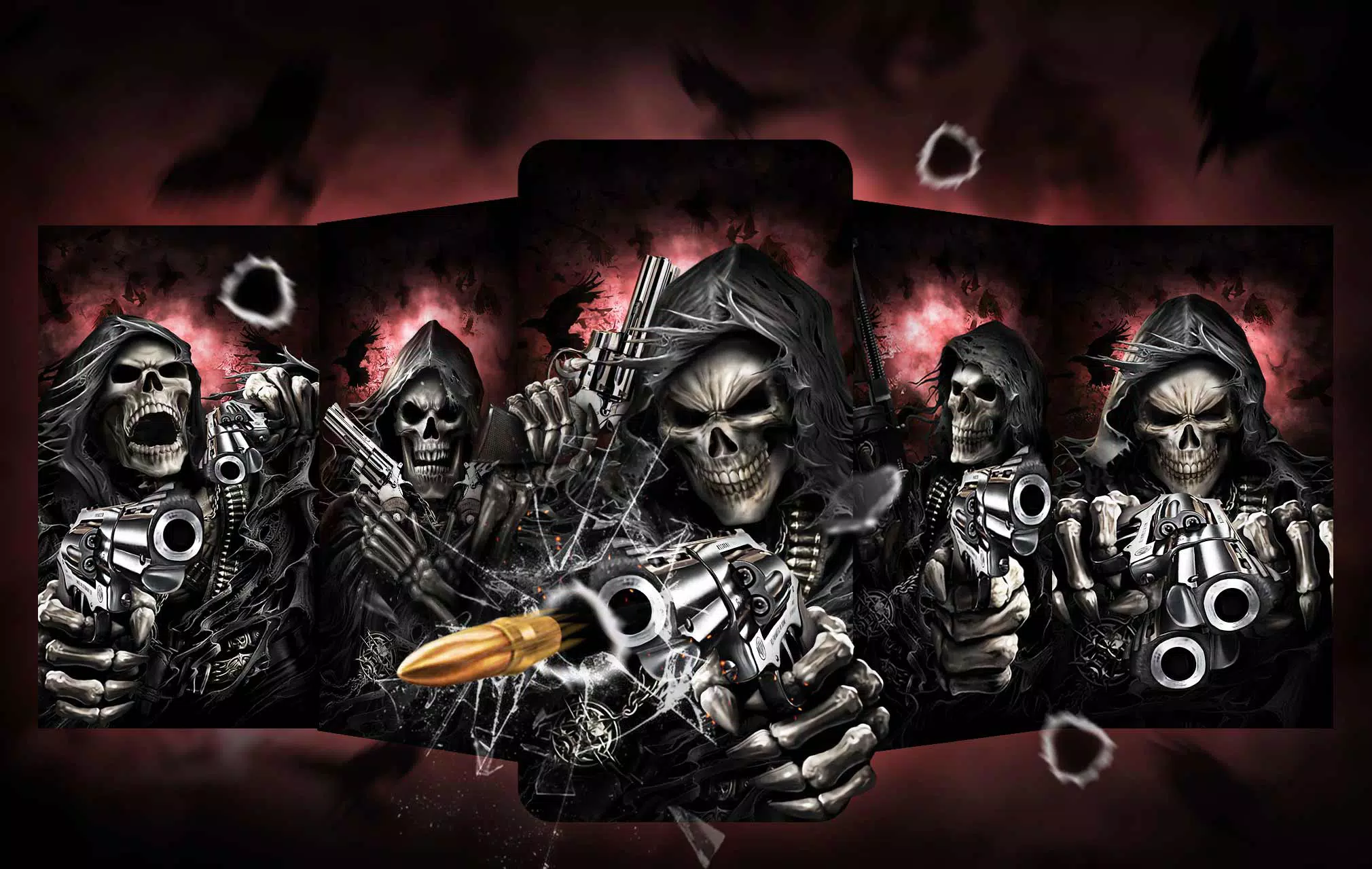 Skull And Guns Wallpaper