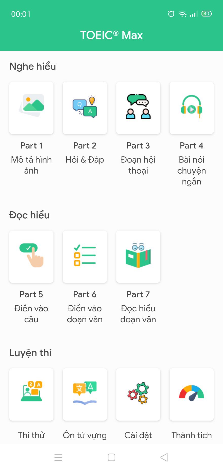 قم بتنزيل TOEIC Max: Luyện thi TOEIC® بأحدث إصدار 3.4 ملف APK الأندرويد