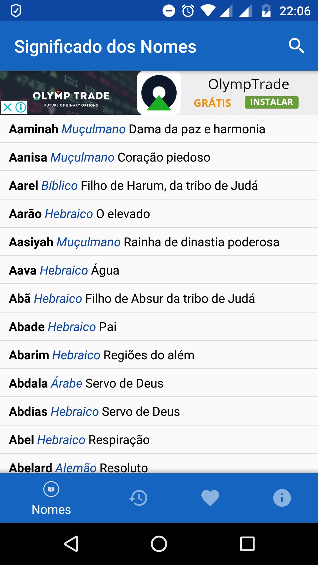 Significado dos Nomes APK for Android Download