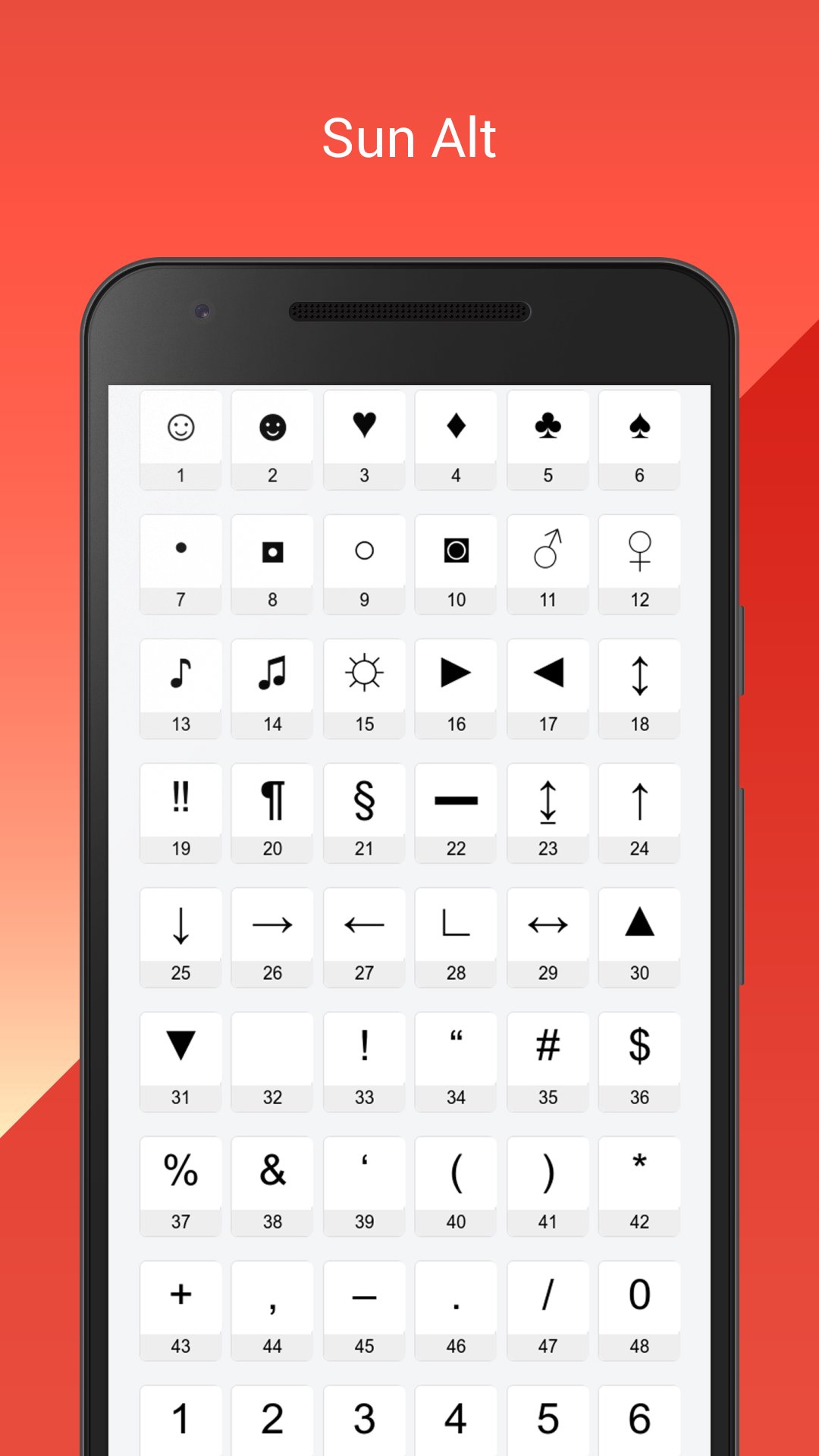 Sun Alt Codes APK for Android Download