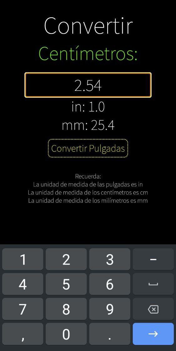 Pasar pulgadas a centímetros APK للاندرويد تنزيل