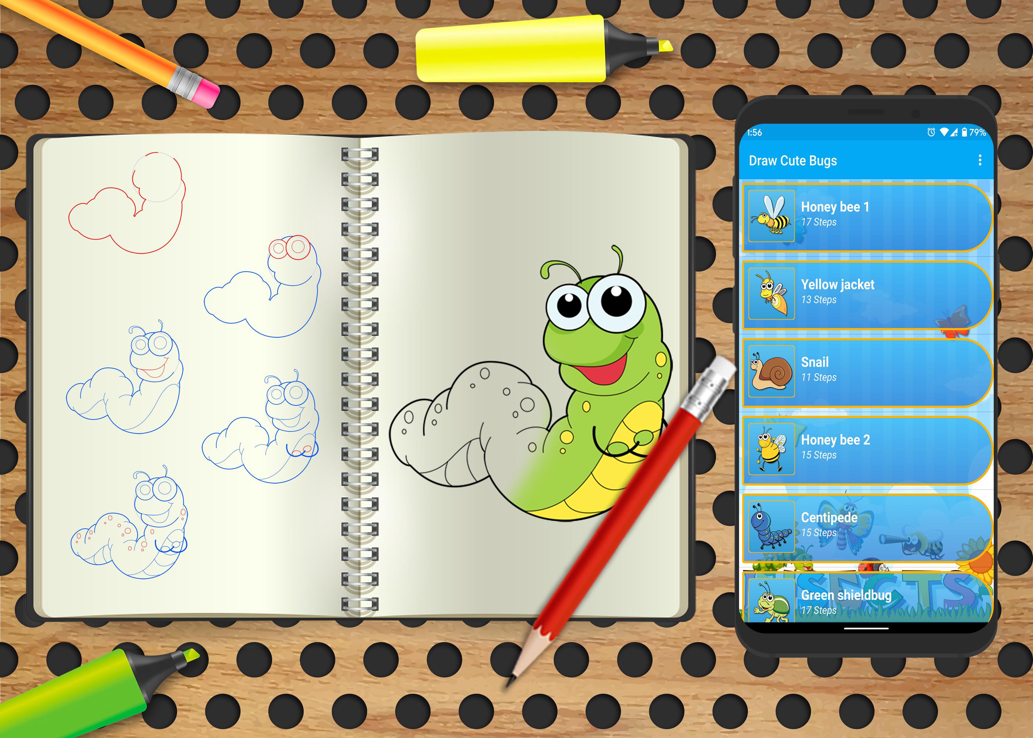 Learn How to draw Chibi Cute Insects Step by step APK للاندرويد تنزيل
