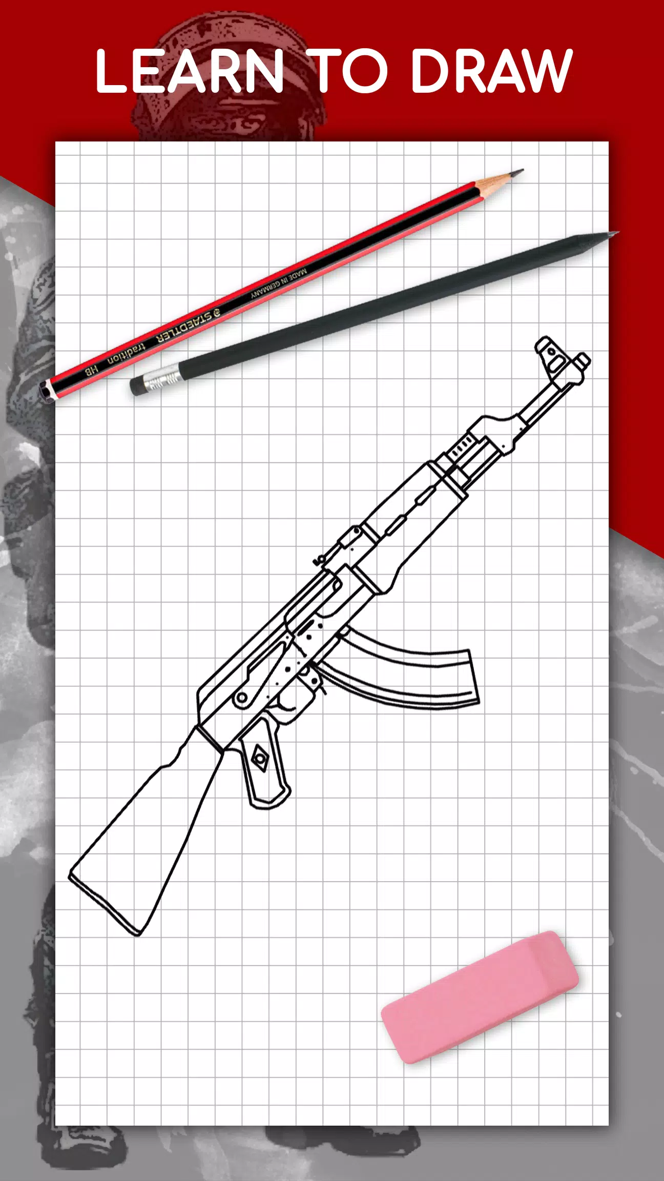 How To Draw A Easy Gun Step By Step