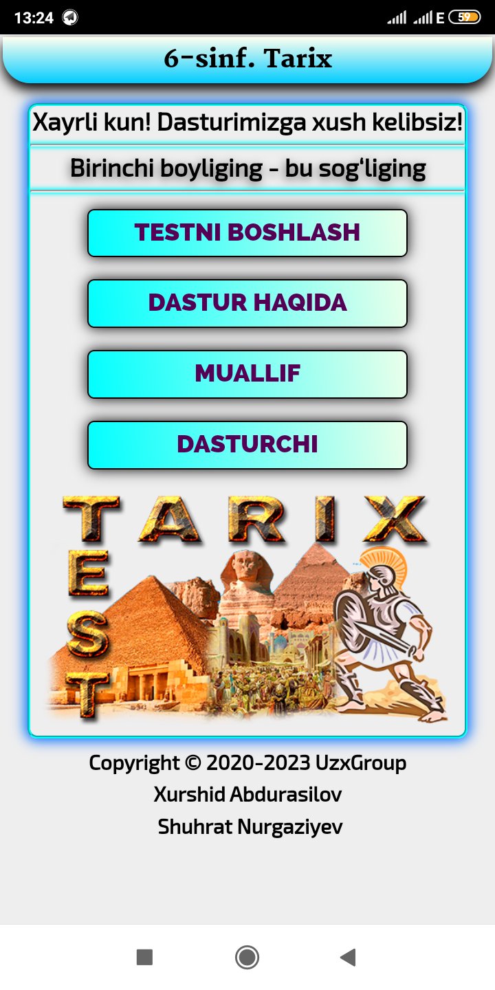 Tarix Test 6 - sinf tarixi APK Download for Android - Latest Version