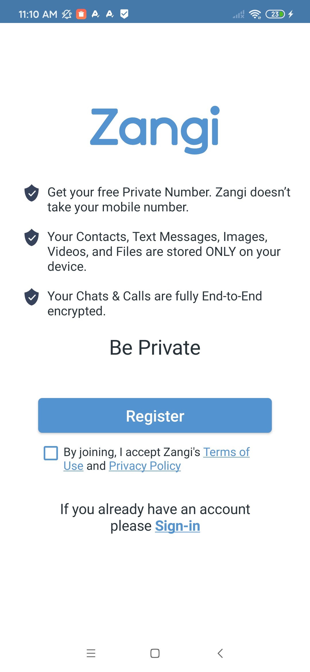 Descargar Zangi Messenger APK 6.3.0 para Android